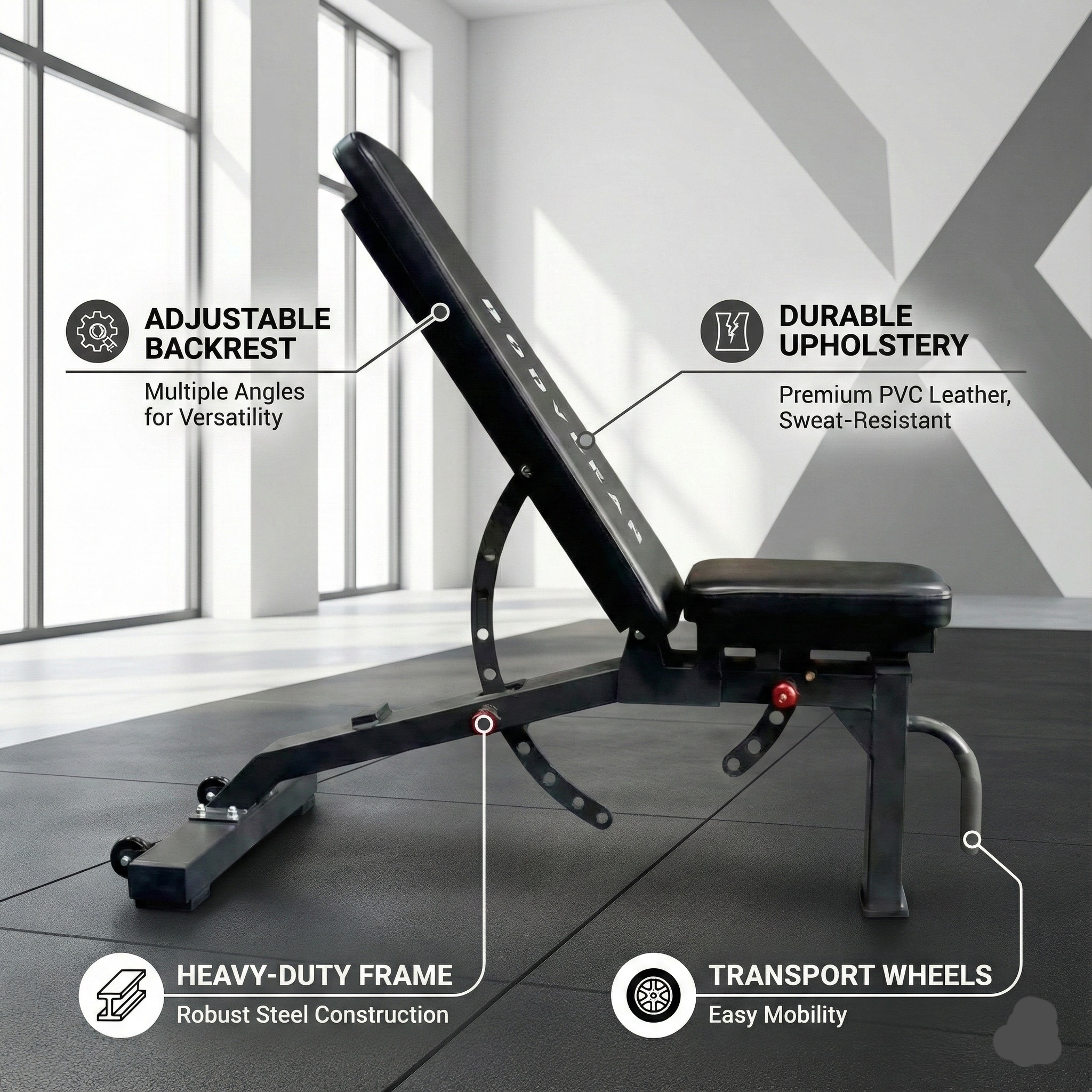 Leather Gym Bench